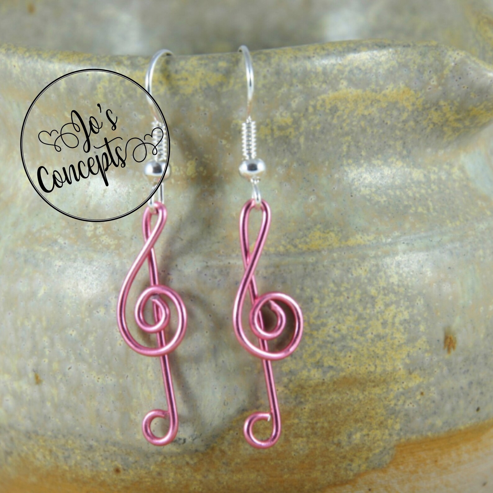 Treble Clef Aluminium Wire Wrapped Earrings - Etsy