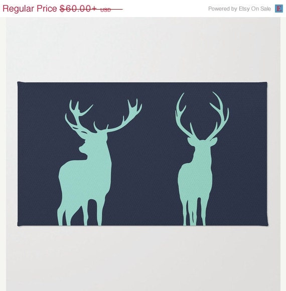 Deer Rug Woodland Nursery Rug Antler Rustic Decor - Etsy