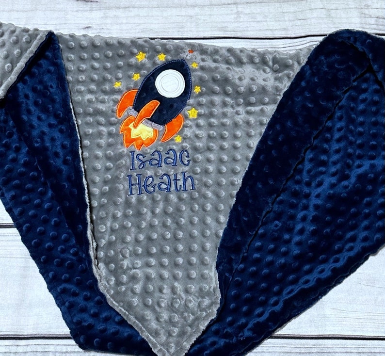 Personalized Rocket Ship Baby Blanket | Space Theme Embroidery ...