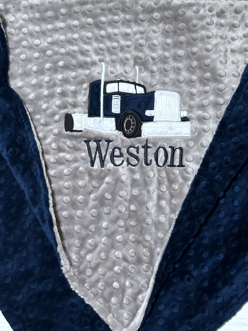 Personalized Semi-truck Minky Baby Blanket | Handmade Blankets for ...