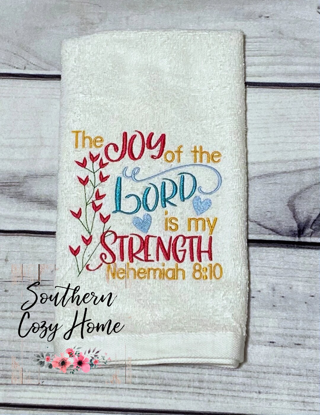 Christian Embroidered Hand Towel: Scripture Home Decor, Religious ...