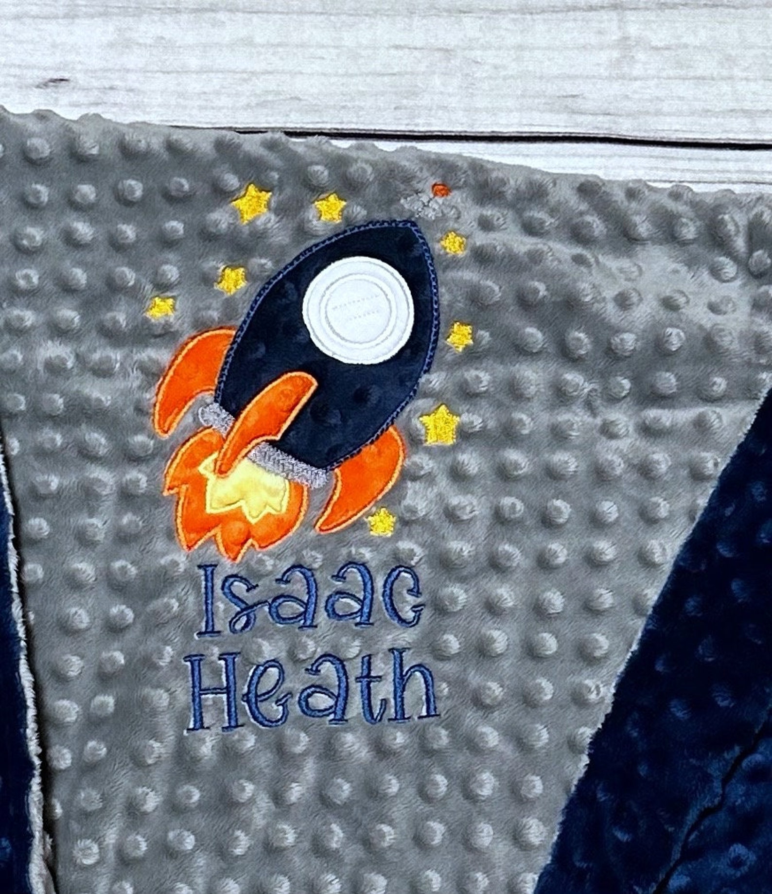Personalized Rocket Ship Baby Blanket | Space Theme Embroidery ...