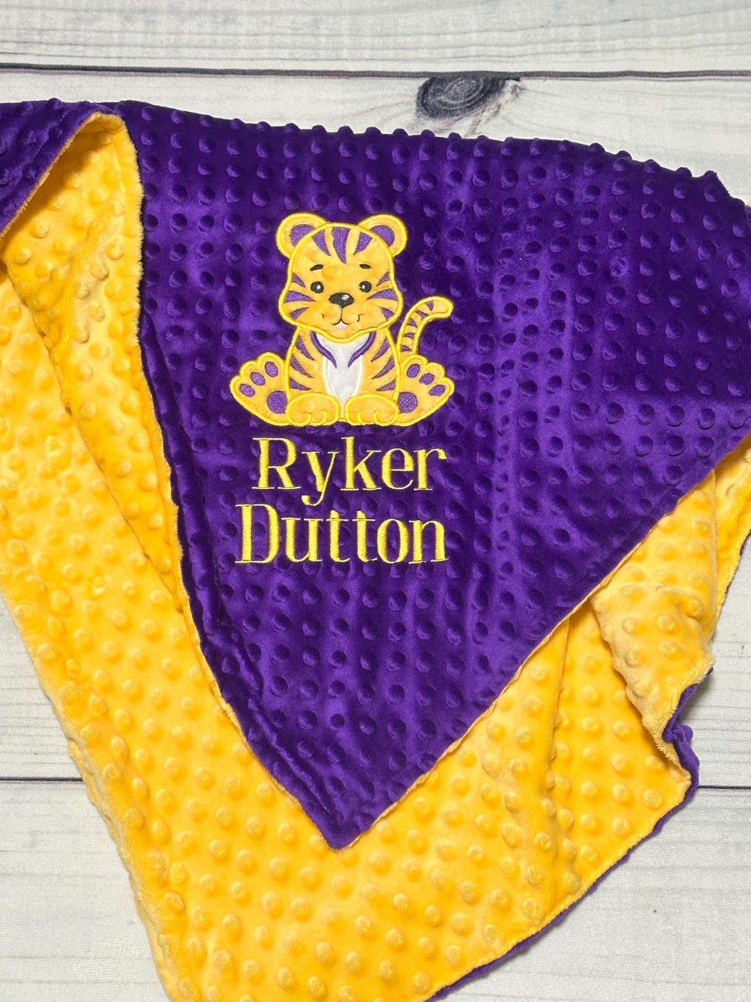 Personalized Tiger Baby Blanket: Embroidered Minky Jungle Theme - Etsy