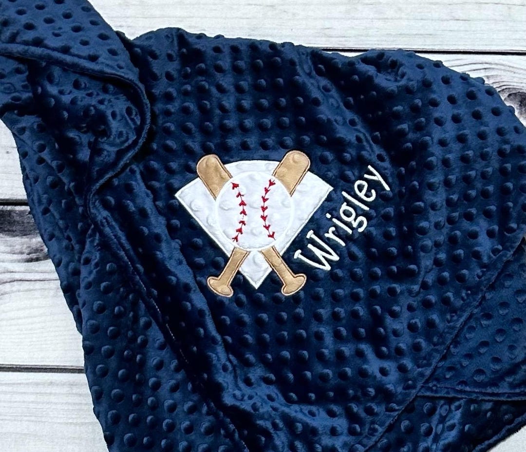 Personalized Baseball Baby Blanket | Embroidered Minky Name Blankets ...