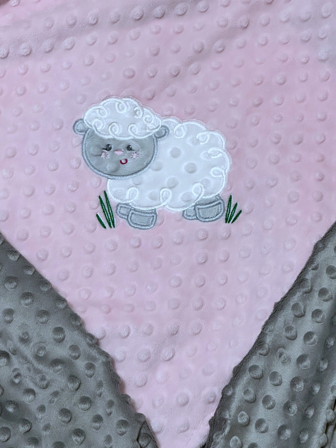 Personalized Baby Blanket | Lamb Embroidery | Baby Sheep | Handmade ...