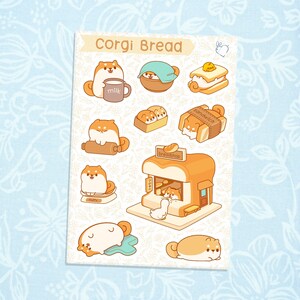 Corgi Bread Shop Cute Kawaii Deco Planner Journal Sticker Sheet - Etsy