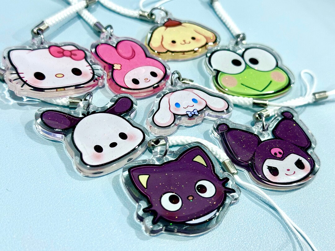 Chibi Animals 1.5” Acrylic Glitter Charms | Cute Kawaii Accessories - Etsy