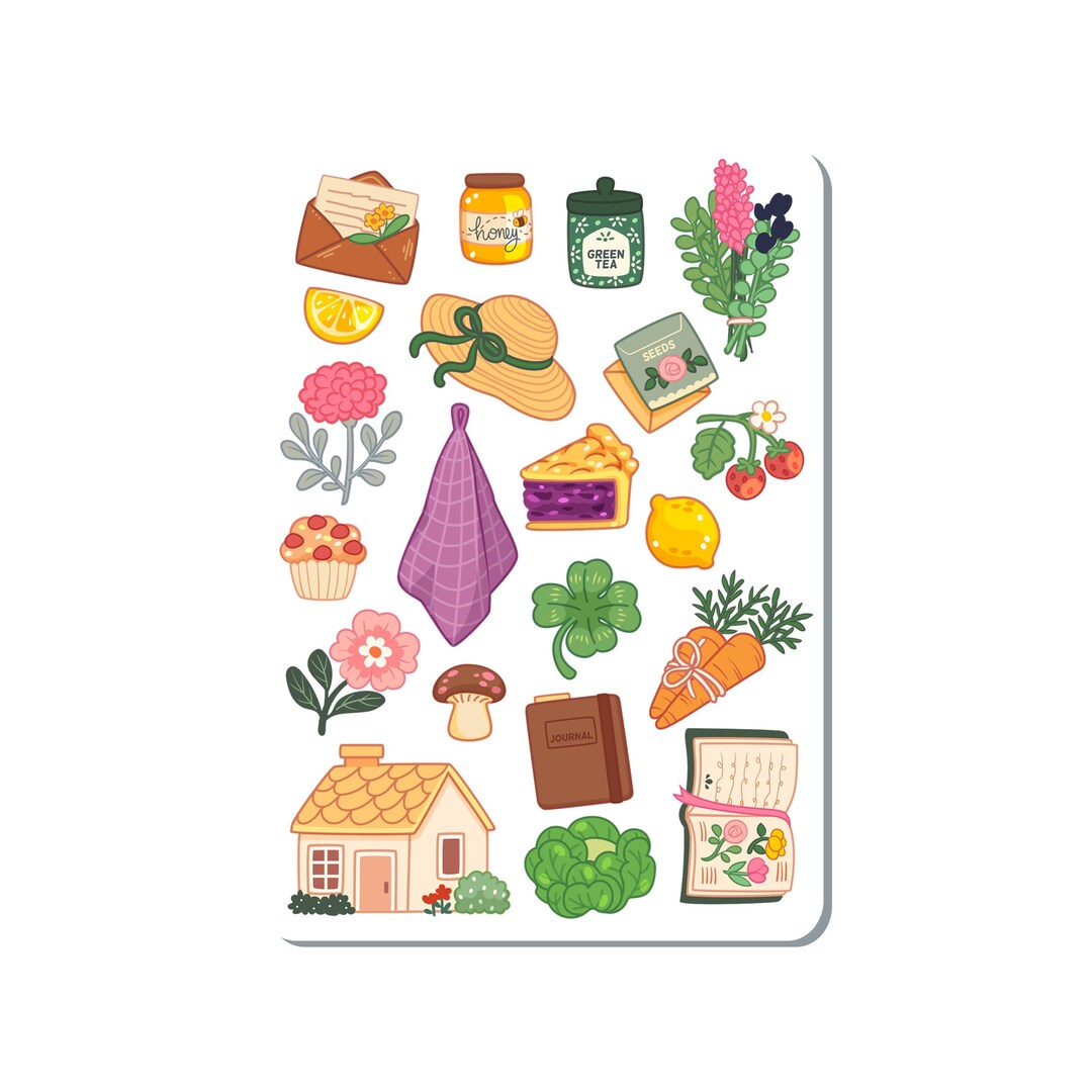 Cottagecore Vinyl Sticker Sheet Great for Planners, Journaling ...