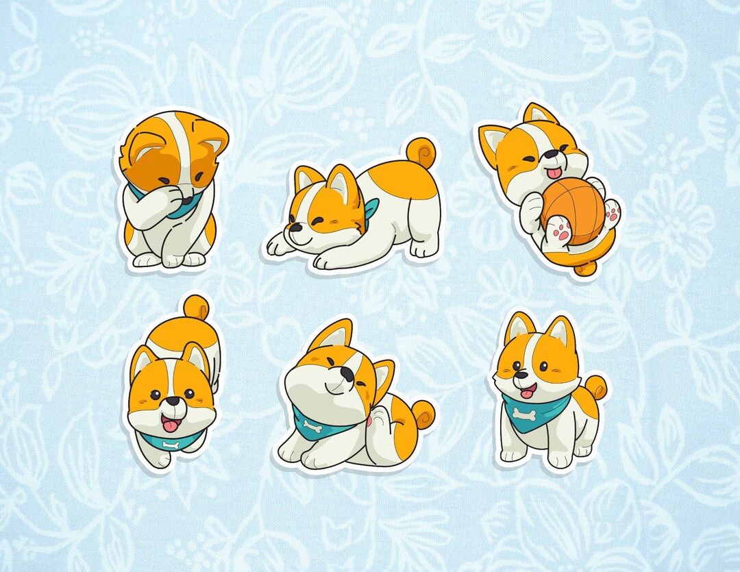 Cute Corgi Stickers Waterproof Matte & Holographic Option - Etsy