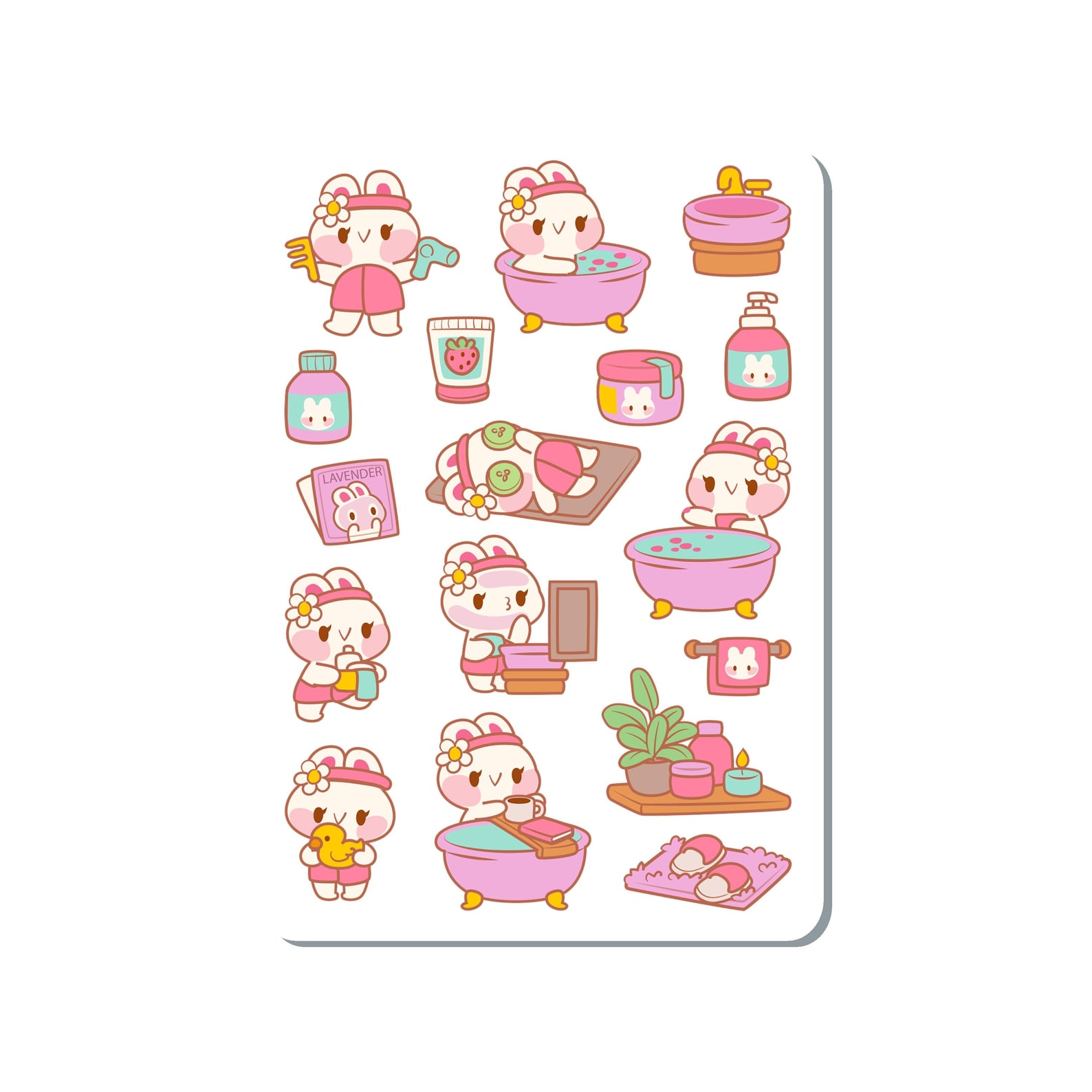 Self-care Bunny Vinyl Sticker Sheet: Planner, Journal, Laptop - Etsy