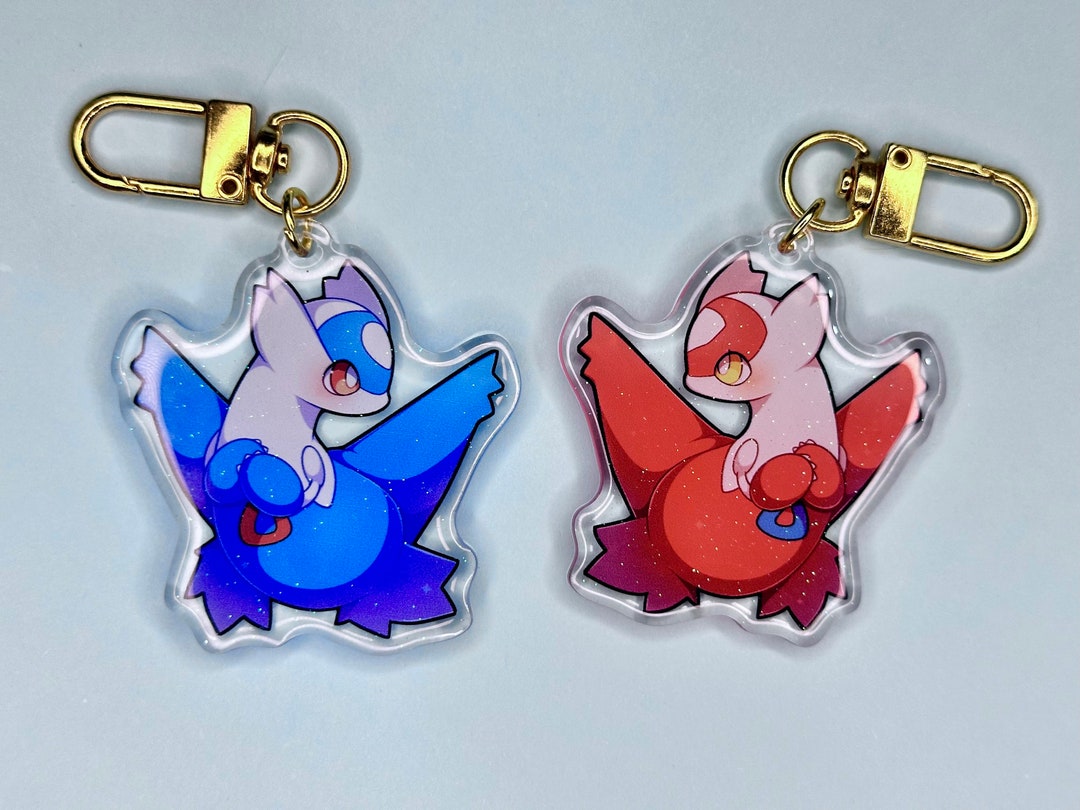 Legendary Latios Latias 2 Acrylic Keychain Double Sided Glitter Epoxy ...