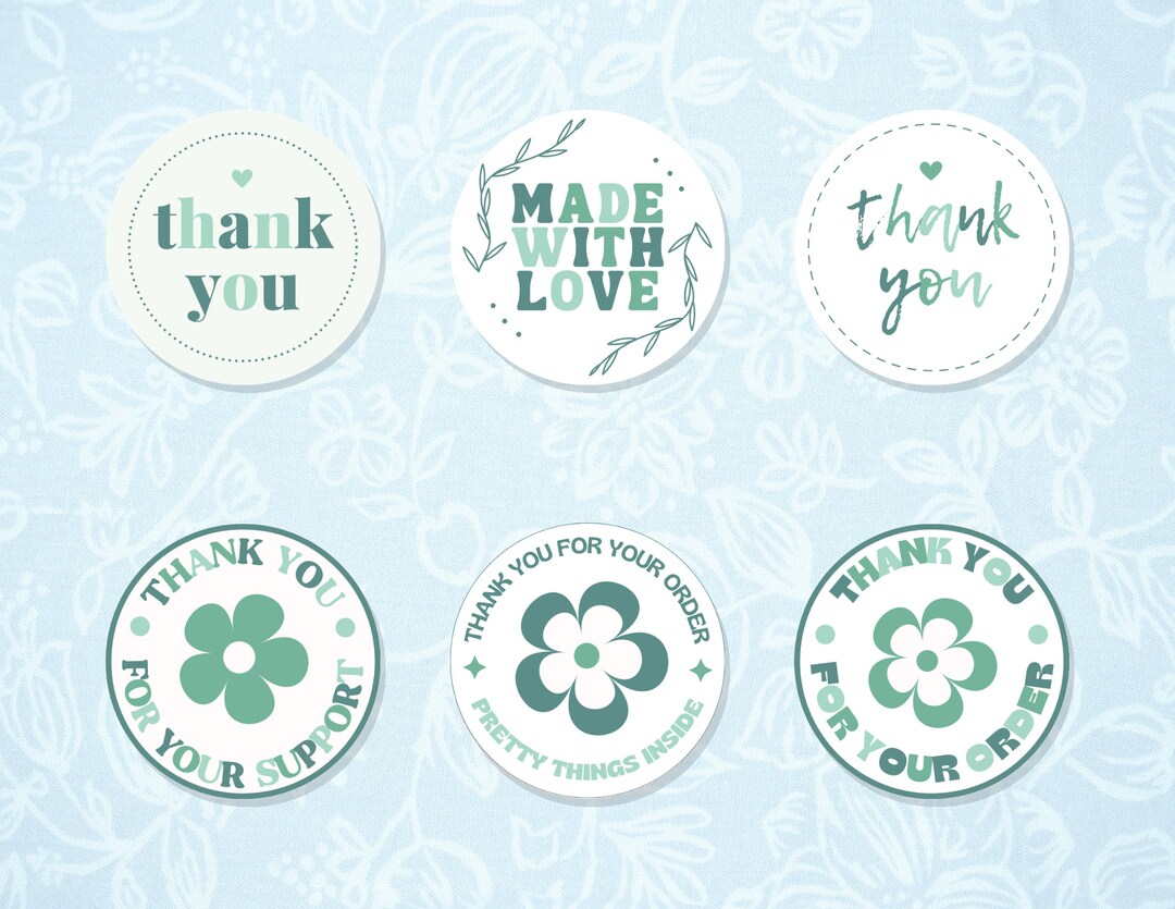 2 Inch Round Thank You Labels for Small Business Water Resistant ...