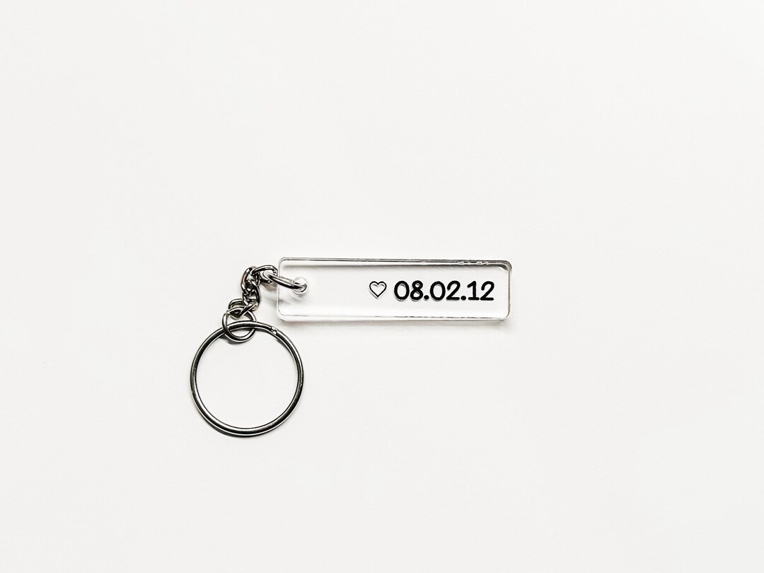 Custom Acrylic Keychain Minimalistic Keychain Anniversary Gift ...