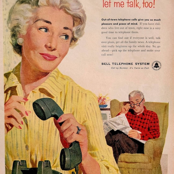 Vintage Telephone Ad - Etsy