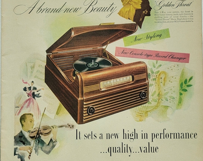 1948 RCA Victor Radio Phonograph Vintage Advertisement Vintage Radio Ad ...