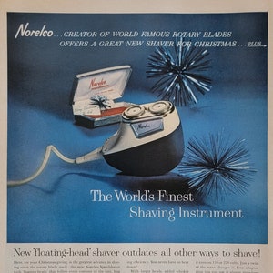 1960 Norelco Speedshaver Electric Razor Vintage Advertisement Bathroom ...