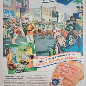 1950 Swifts Premium Franks Vintage Advertisement Kitchen Wall Art Hot ...