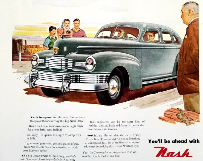 1947 Nash 600 Automobile Vintage Advertisement Automotive Wall Art ...