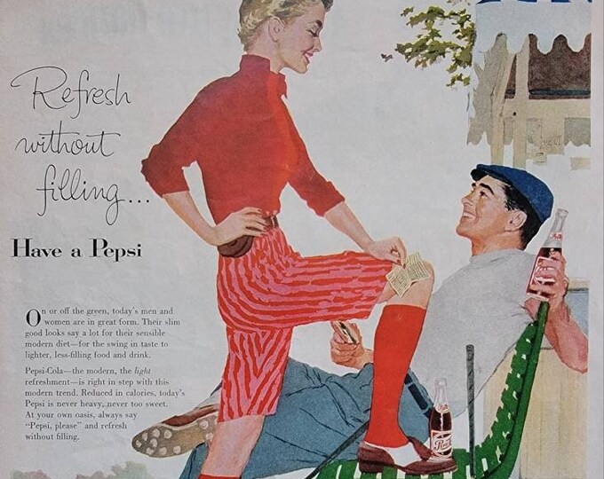 1957 Pepsi Cola Vintage Advertisement Kitchen Wall Art Diner Decor ...