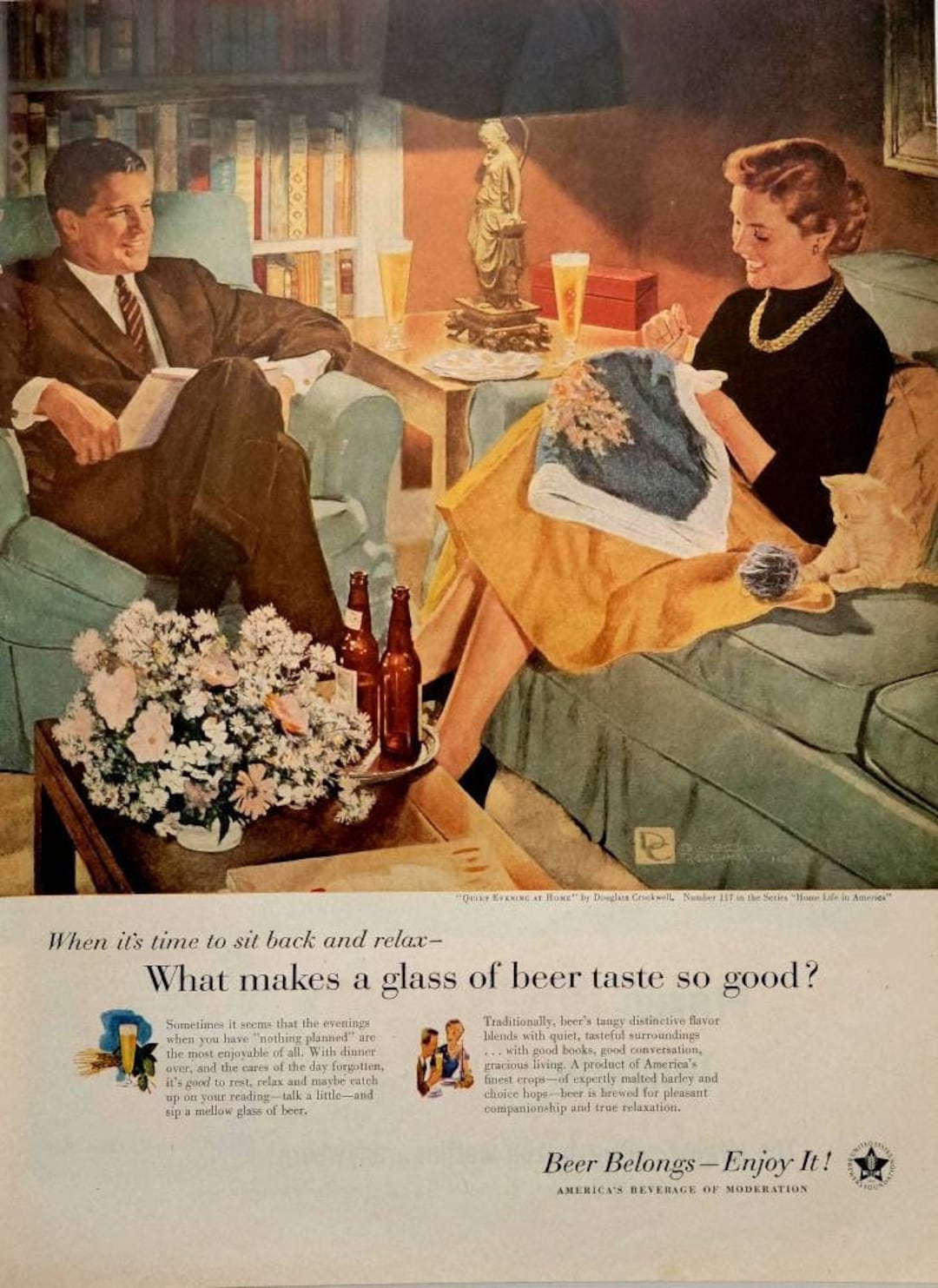 1956 Beer Vintage Advertisement Vintage Bar Wall Art Kitchen Decor ...