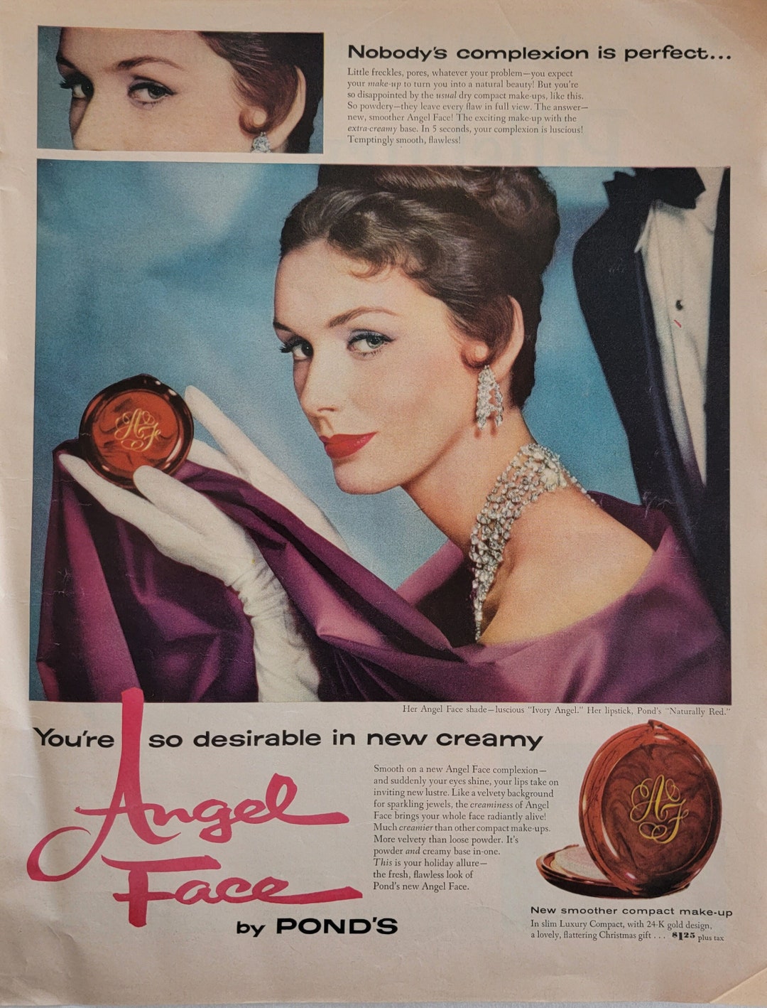 1958 Ponds Angel Face Makeup Vintage Advertisement Bathroom Decor ...
