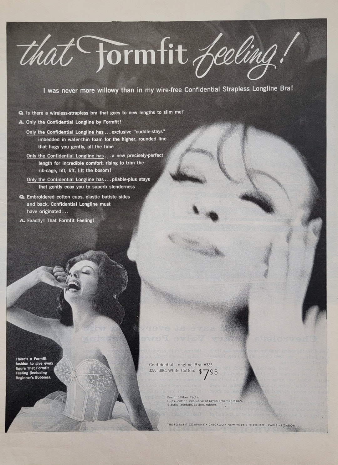 1960 Formfit Strapless Bra Vintage Advertisement Womens Fashion Art ...
