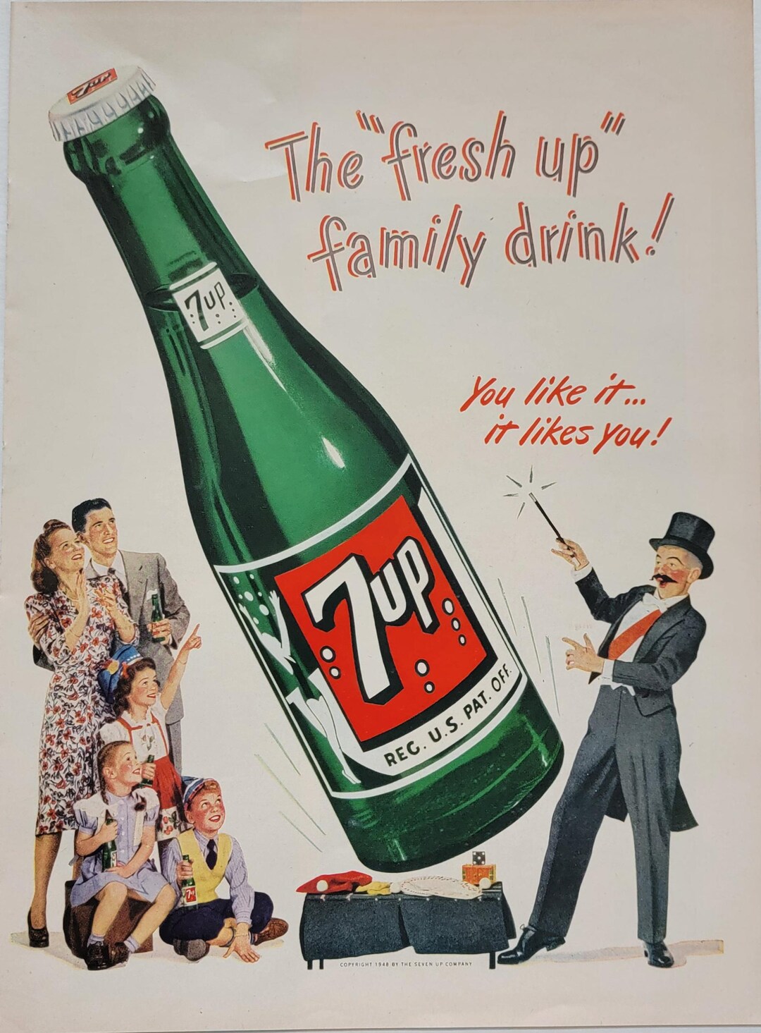 1948 7-up Ad: Vintage Seven up Kitchen Wall Art Magazine Print ...