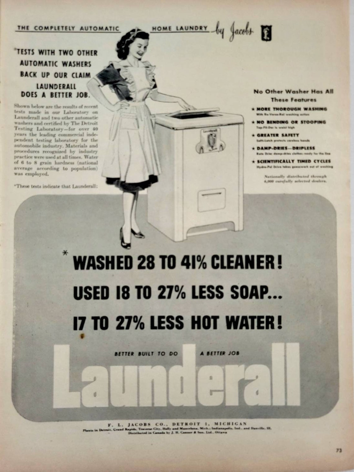 1947 Launderall Washing Machine Vintage Advertisement Laundry - Etsy