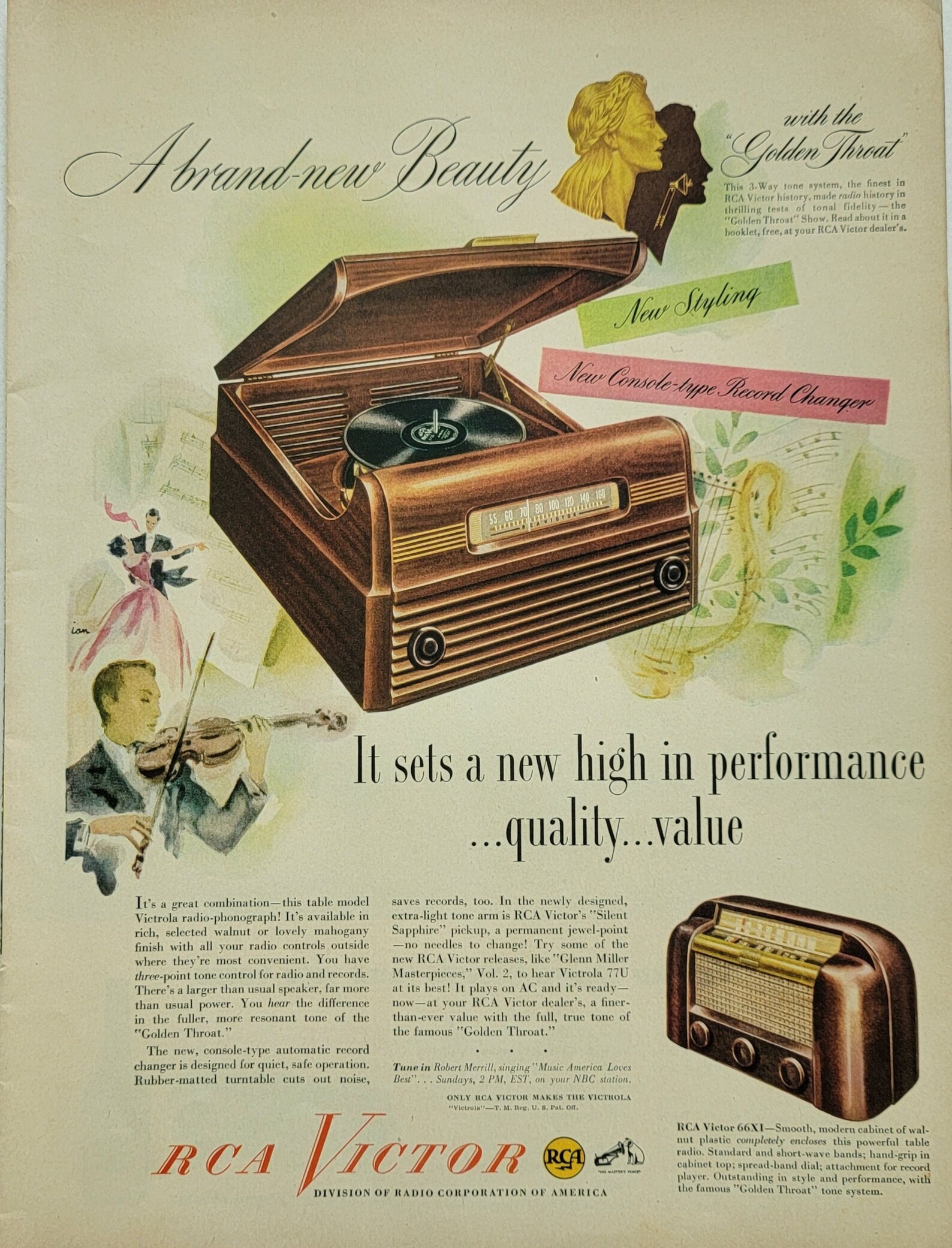 1948 RCA Victor Radio Phonograph Vintage Advertisement Vintage - Etsy