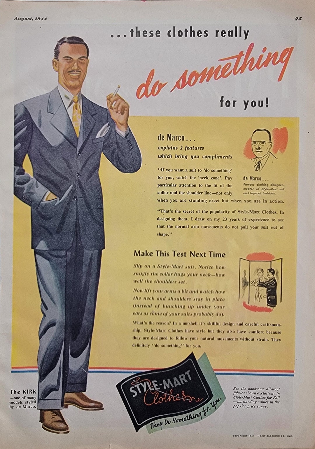 1947 Style-mart Clothes and Suits Vintage Advertisement Mens Clothing ...