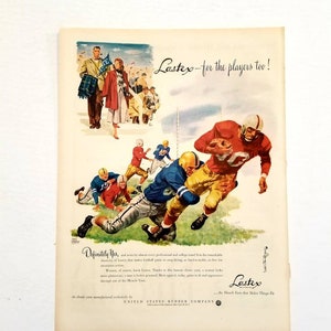 1948 Lastex Elastic Yarn Vintage Advertisement Vintage Football Decor ...