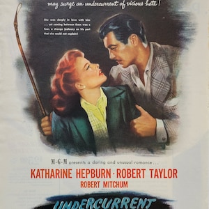 1946 Undercurrent Vintage Movie Poster Print Katherine Hepburn Old ...
