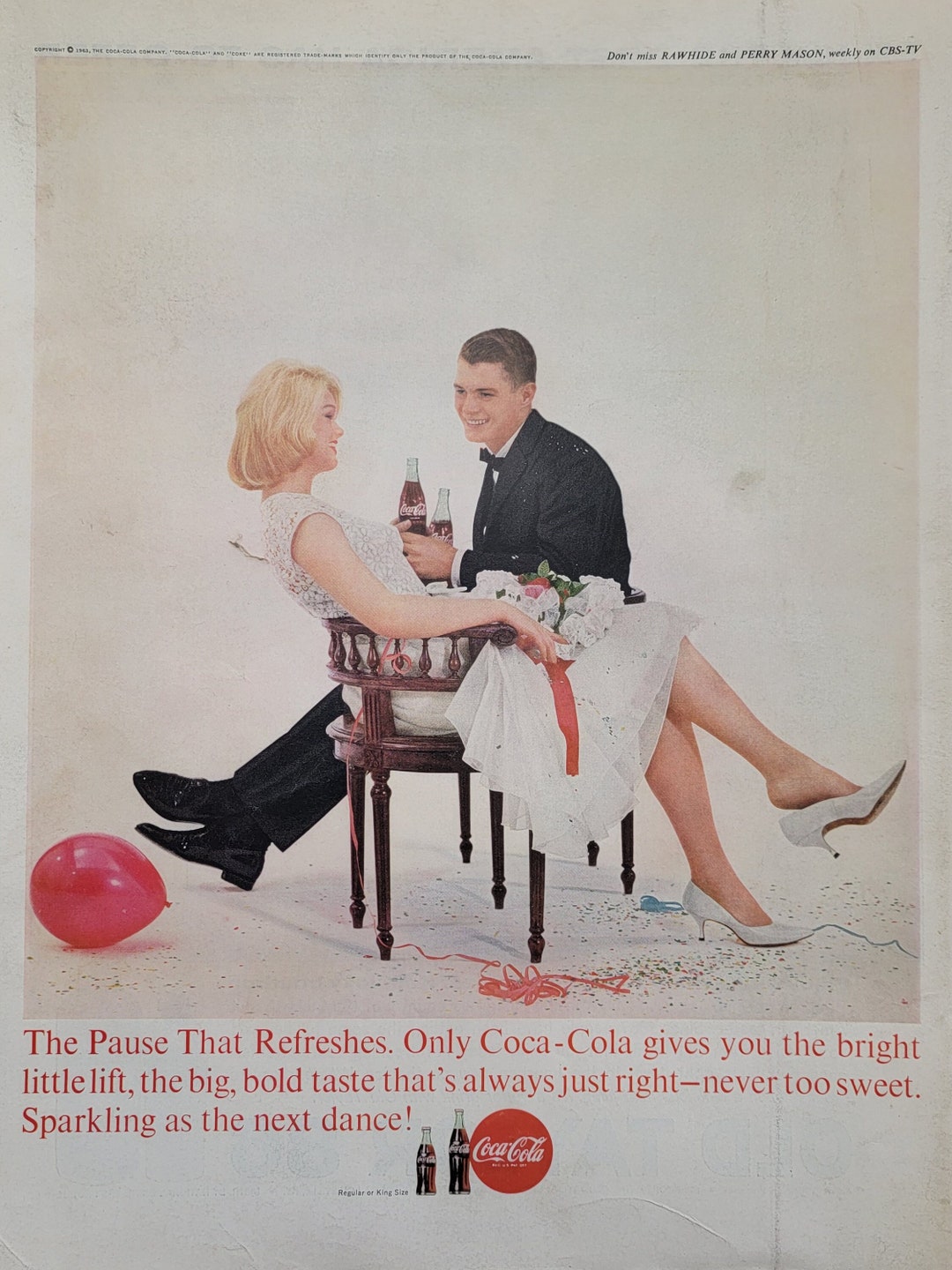 1963 Coca Cola Vintage Advertisement Kitchen Wall Art Antique Coke Ad ...
