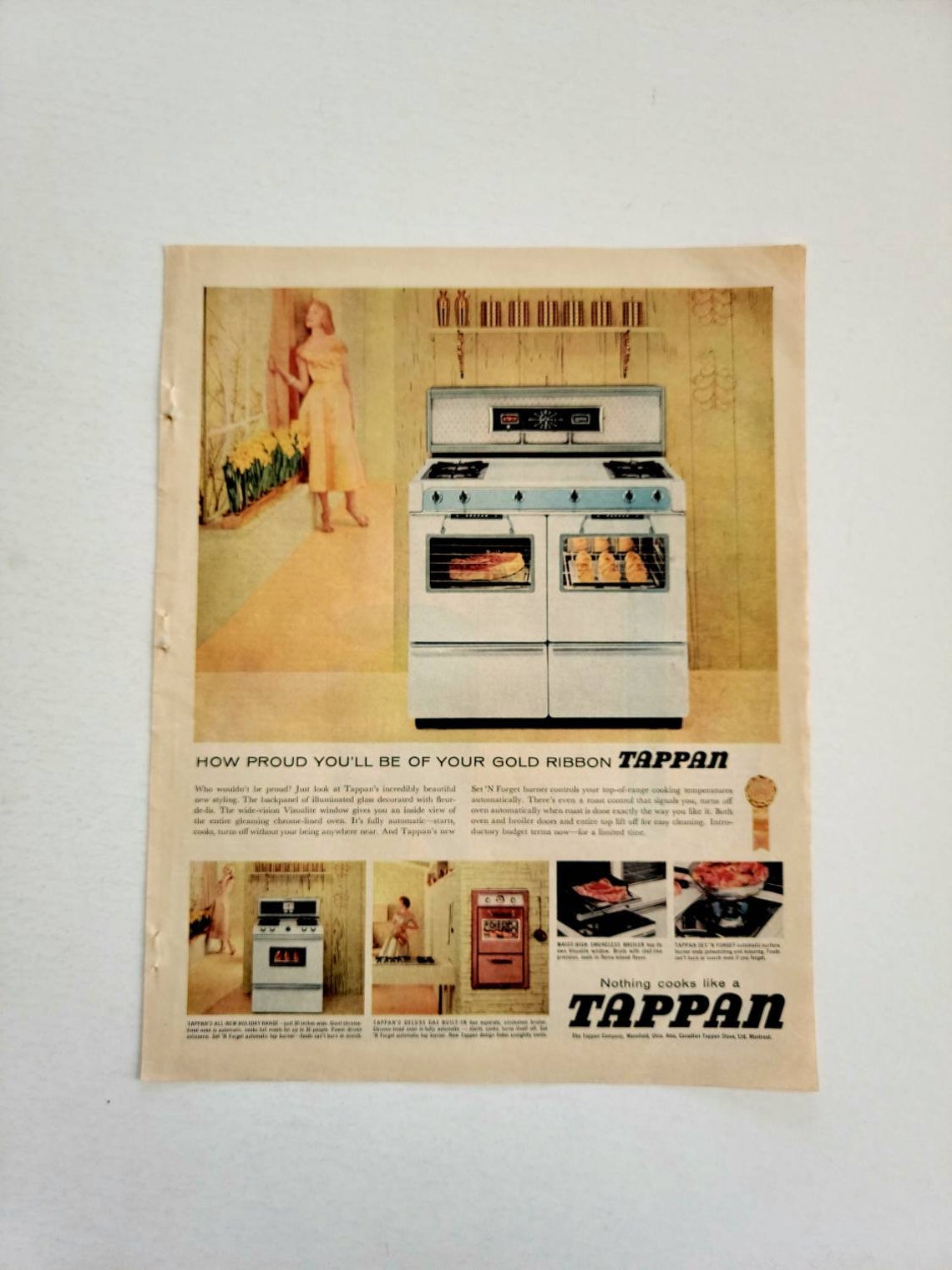 1958 Tappan Gas Range Ad: Vintage Kitchen Appliance Wall Art Magazine ...