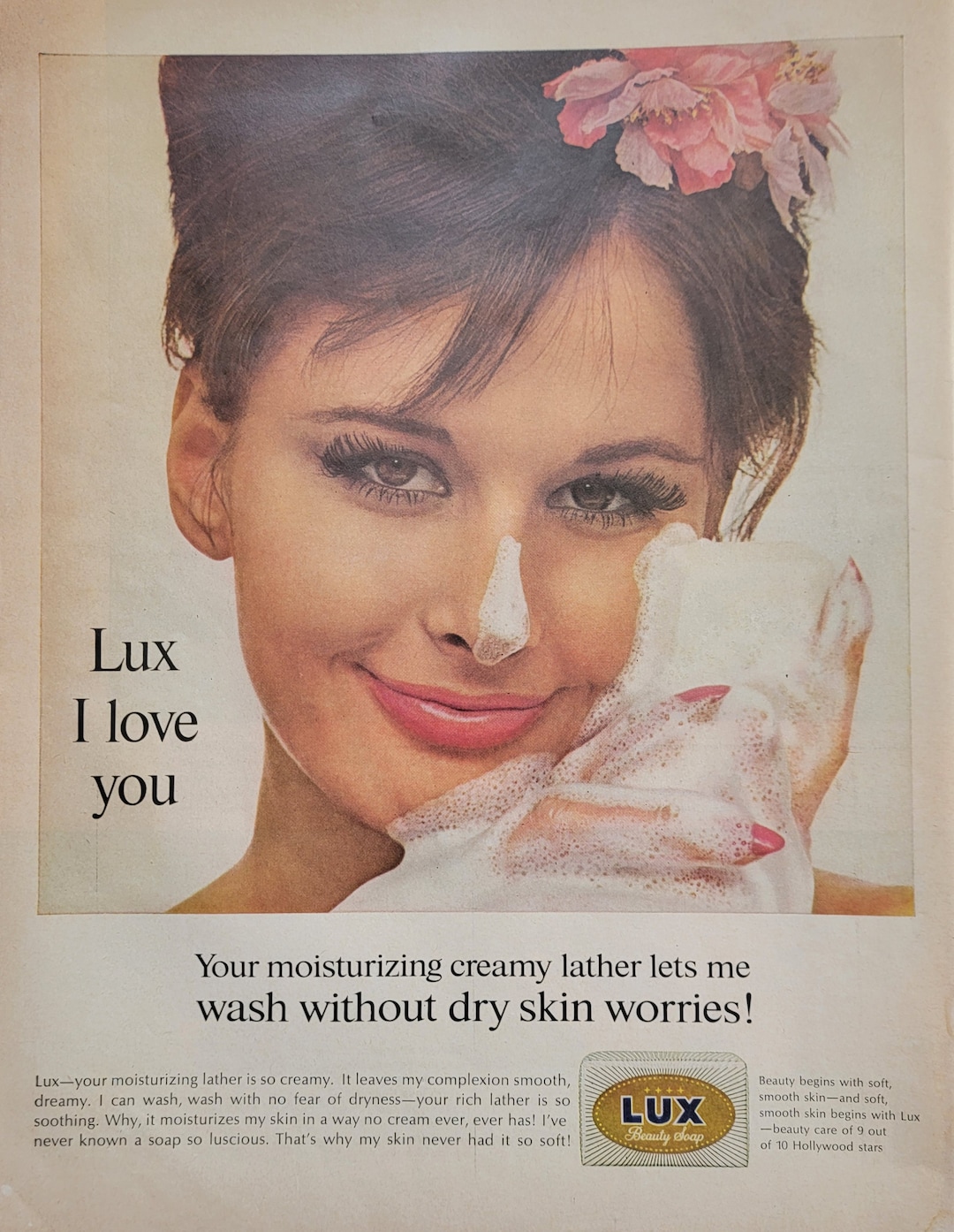1962 Lux Soap Vintage Advertisement Bathroom Wall Art Powder Room Decor ...