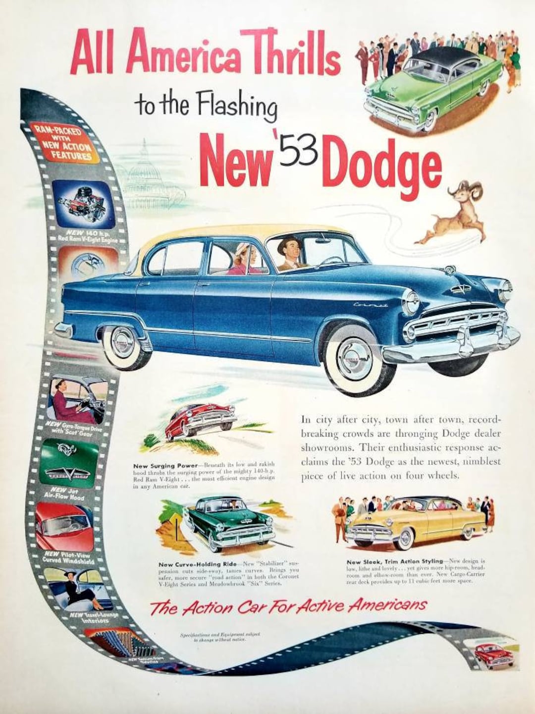 1953 Dodge Vintage Advertisement Automotive Wall Art Classic Car Decor ...