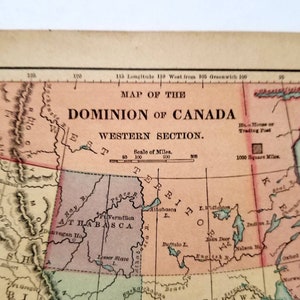 Antique 1890 Map of Canada / Map Wall Art / Office Decor / Vintage ...