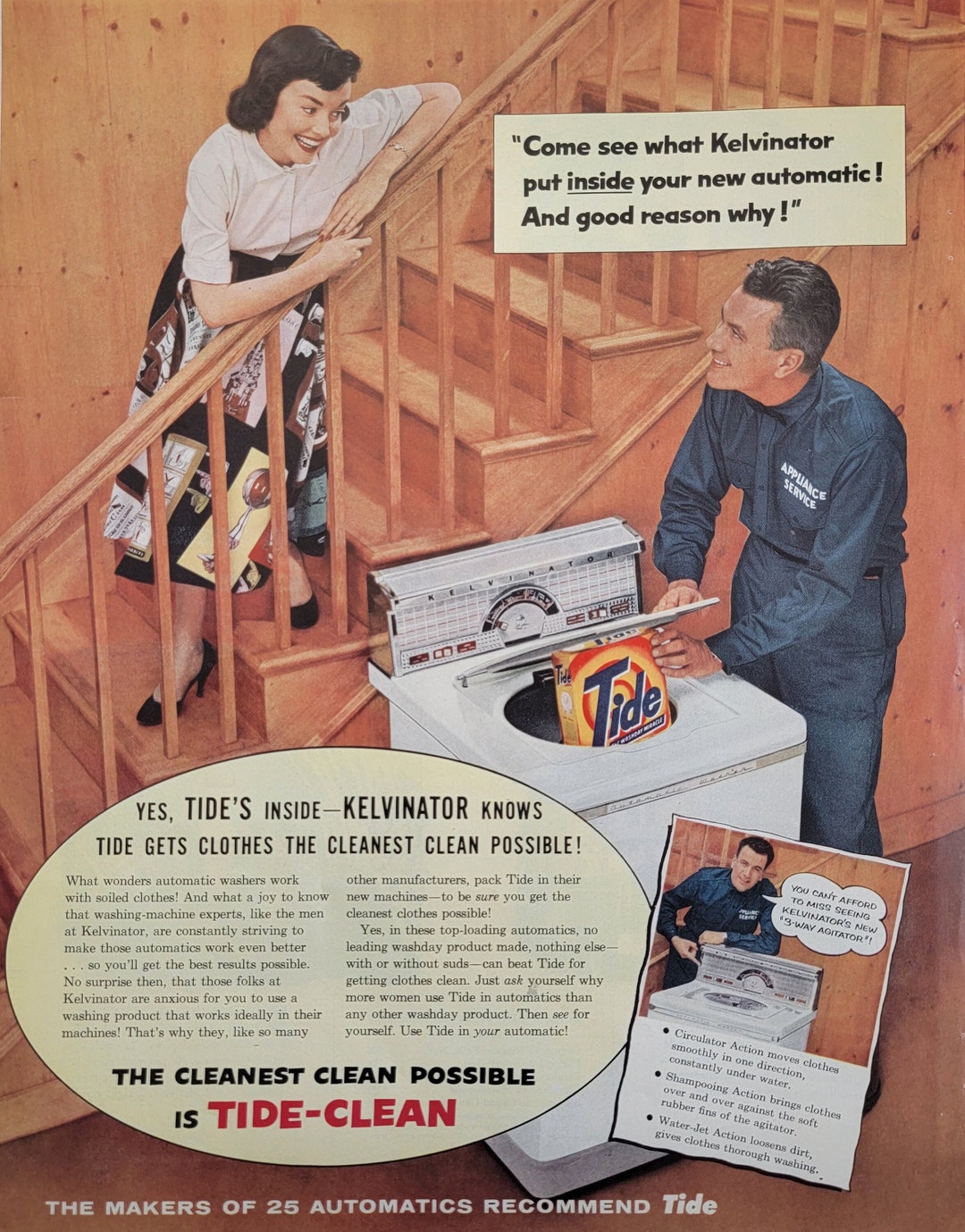 1956 Tide Laundry Detergent Vintage Advertisement Laundry Room Wall Art ...