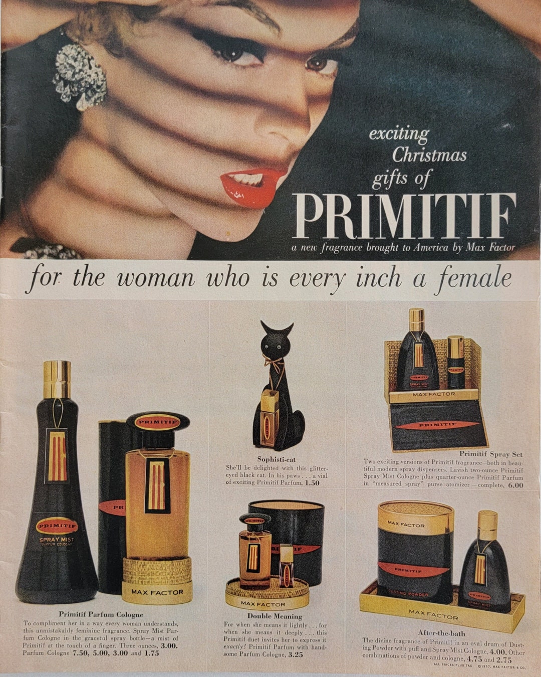 1957 Max Factor Primitif Fragrance Perfume Vintage Advertisement ...