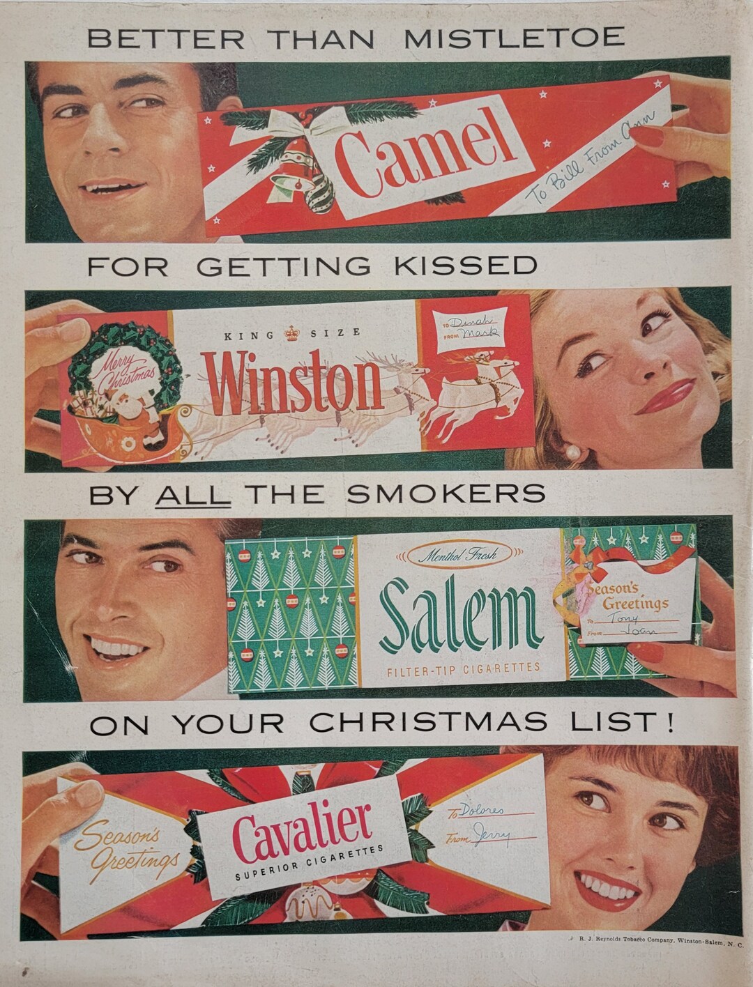 1957 Camel Winston Salem Cavalier Cigarettes Vintage - Etsy