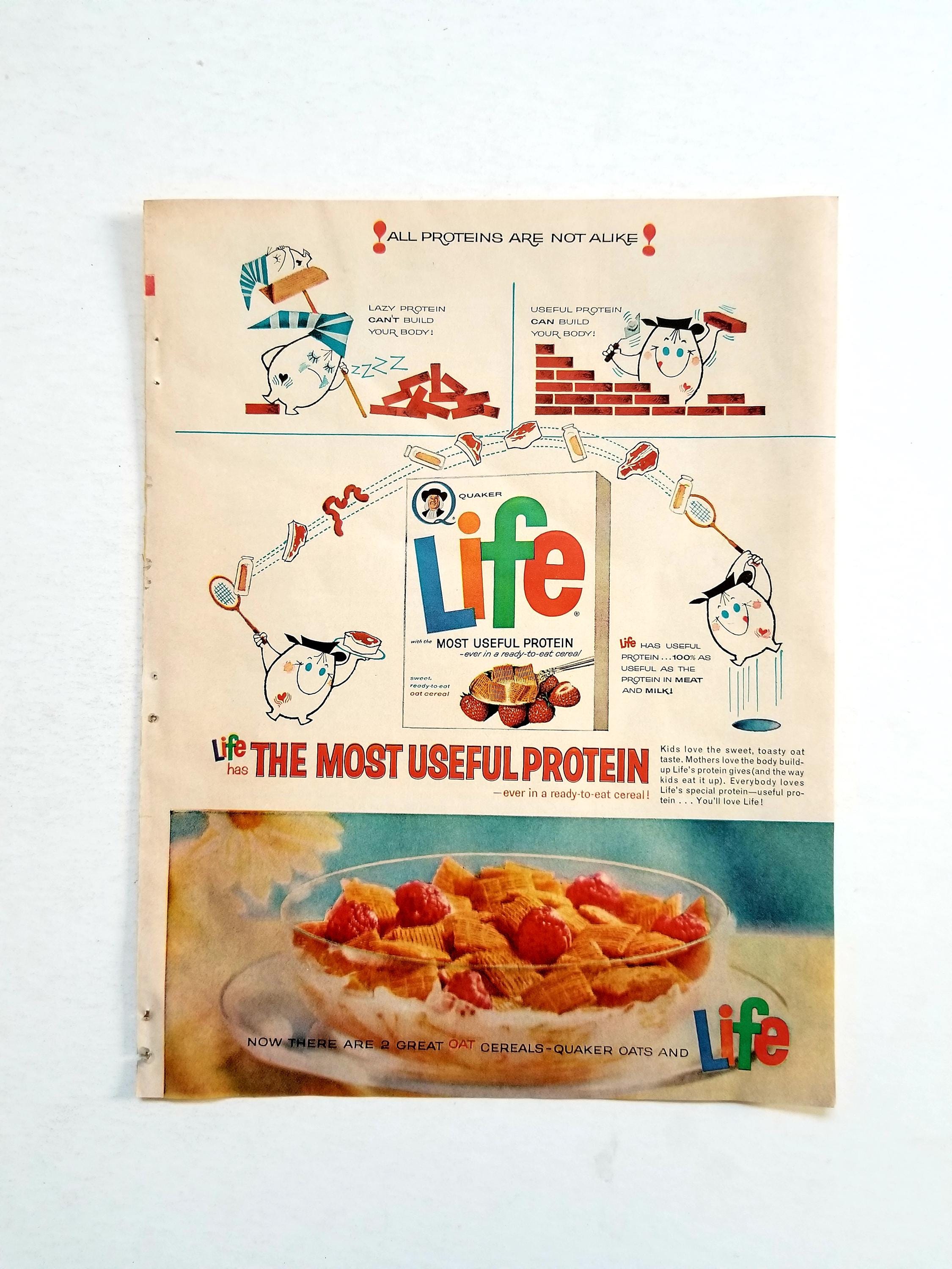 1963 Quaker Life Cereal Vintage Advertisement Kitchen Wall Art Dining ...