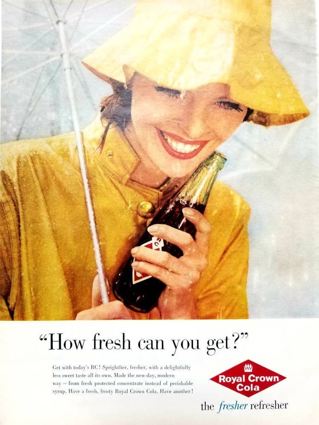 1960 Royal Crown Cola Vintage Advertisement Kitchen Wall Art Restaurant ...