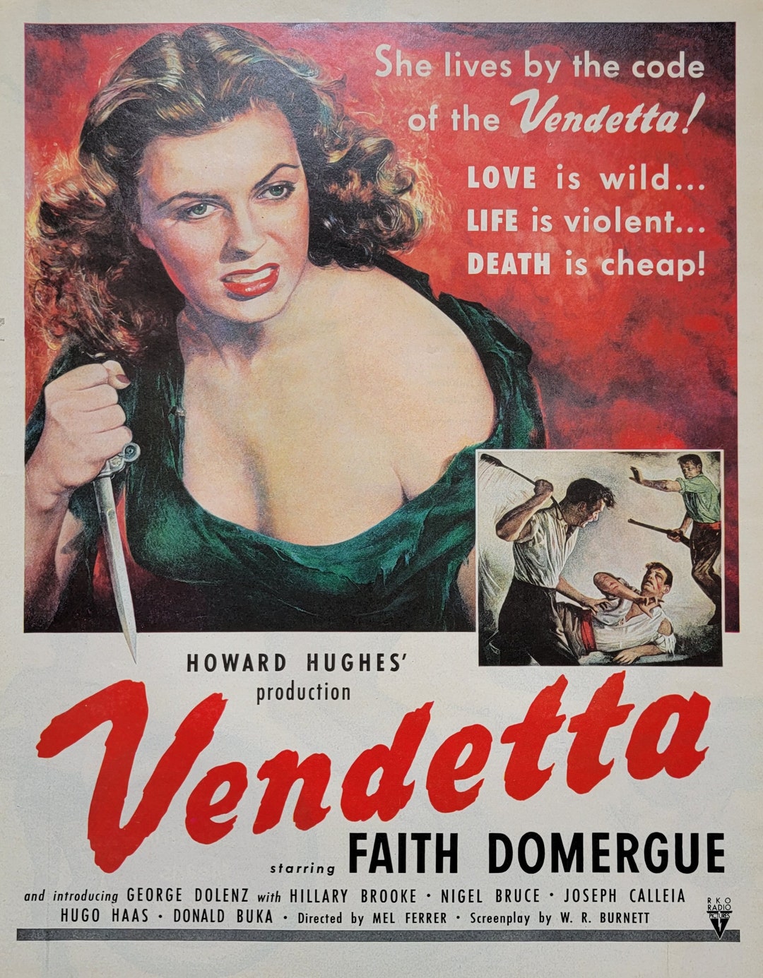 1951 Vendetta Vintage Movie Poster Print Howard Hughes Faith - Etsy