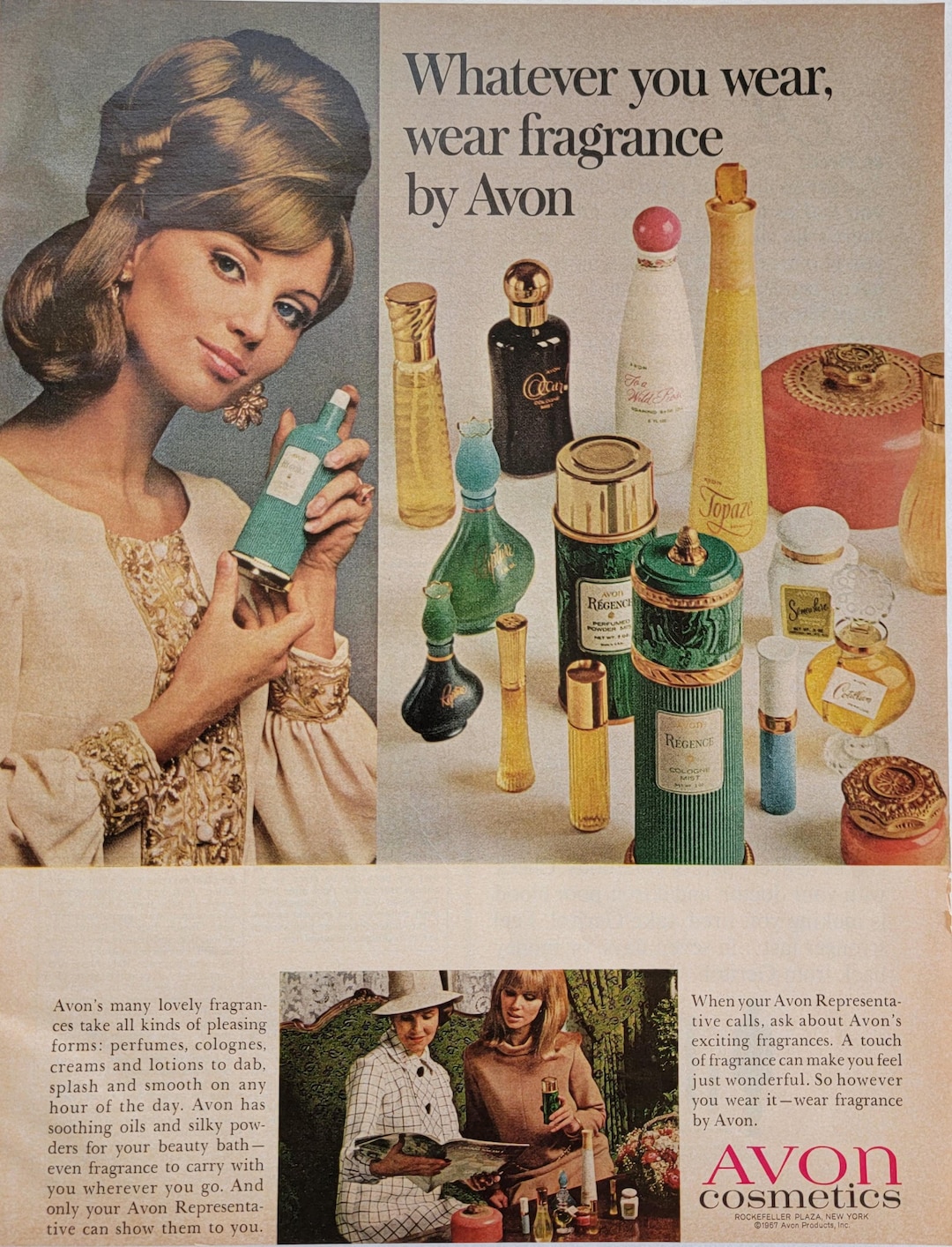 1967 Avon Cosmetics Vintage Advertisement Bathroom Wall Art Bedroom ...