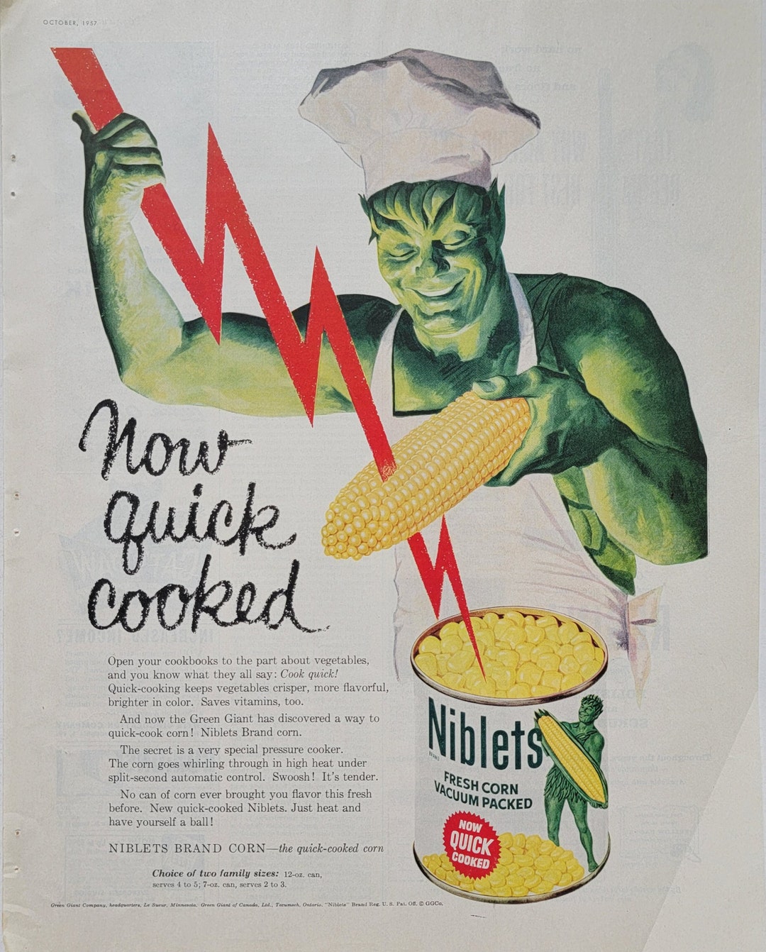 1949 Green Giant Niblets Corn Vintage Advertisement Vintage Kitchen ...