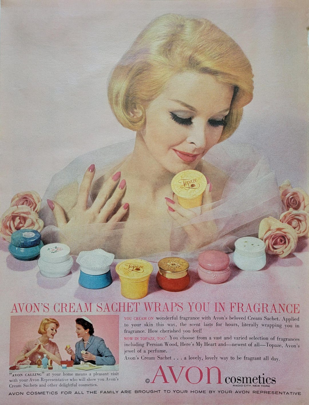 1960 Avon Cosmetics Vintage Advertisement Bathroom Wall Art Bedroom ...