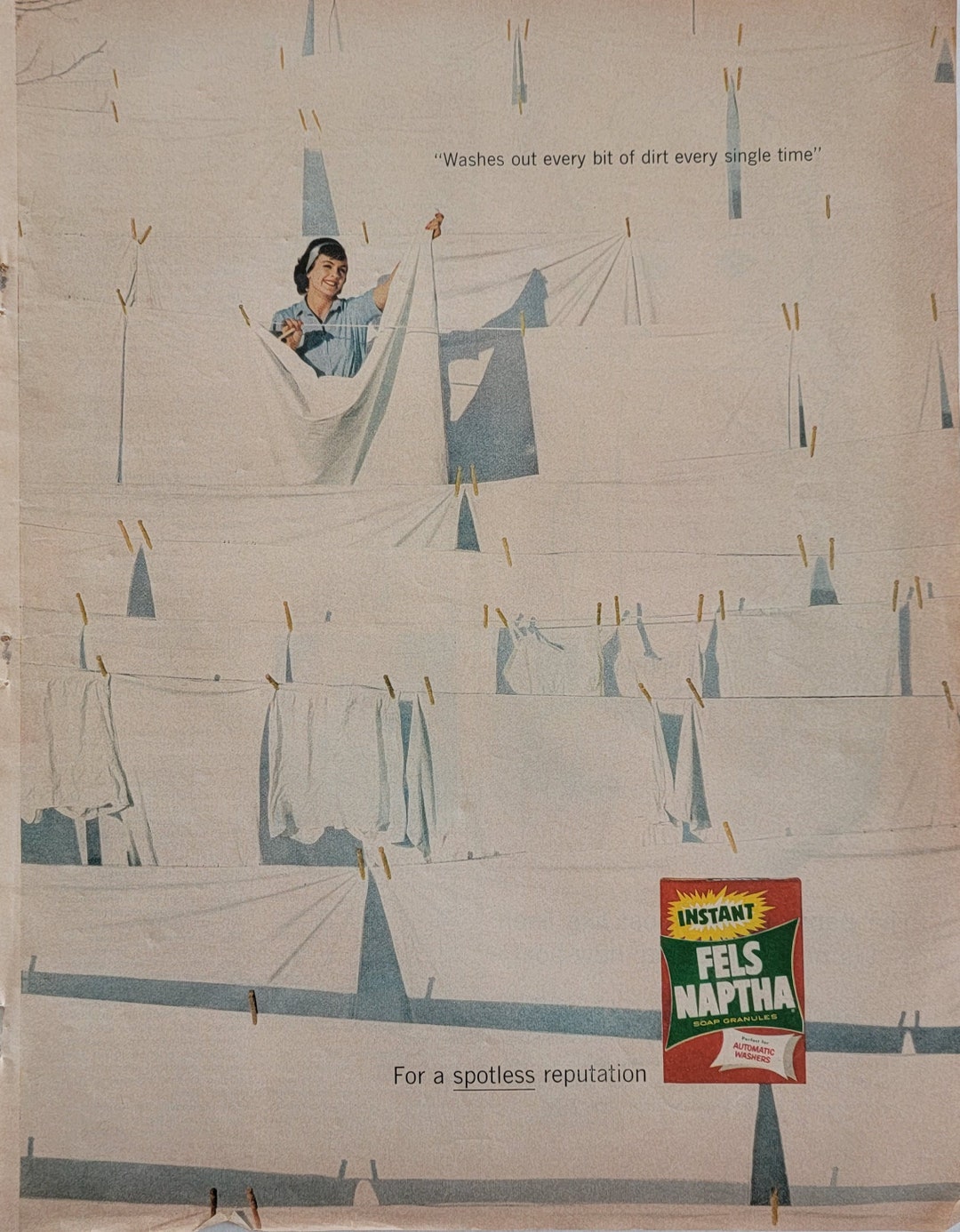 1960 Fels Naptha Soap Vintage Advertisement Bathroom Wall Art Powder ...