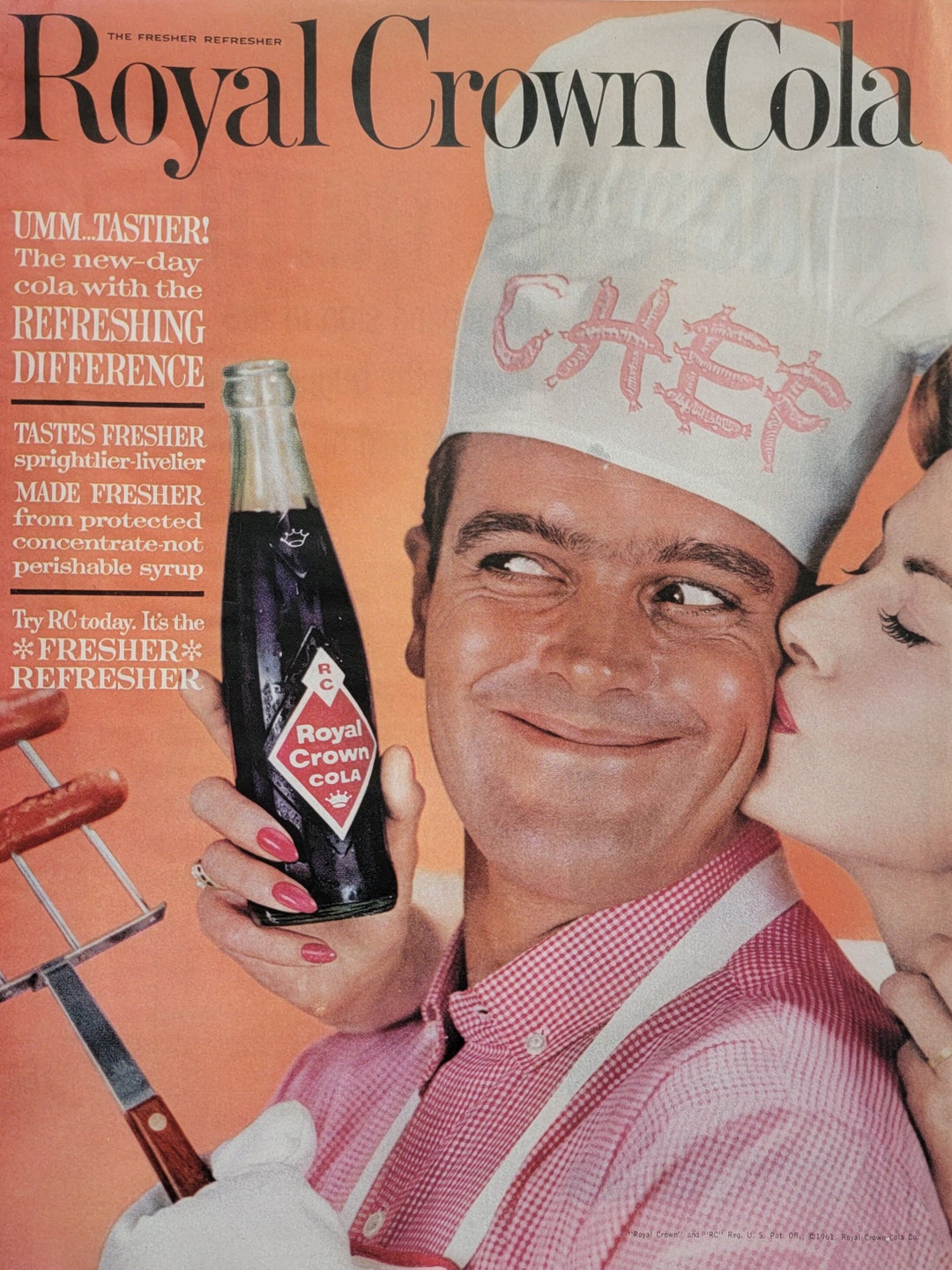 1961 Royal Crown Cola Vintage Advertisement RC Cola Ad Kitchen Wall Art ...