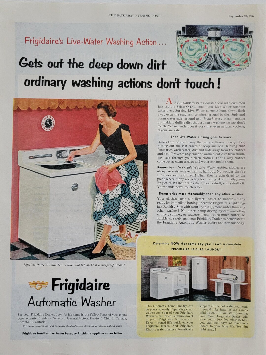 1952 Westinghouse Laundromat Washing Machine Vintage Advertisement ...