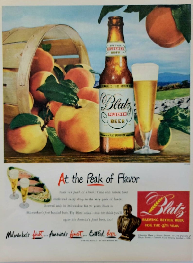 1948 Blatz Beer Ad: Vintage Kitchen & Bar Wall Art Magazine Print ...